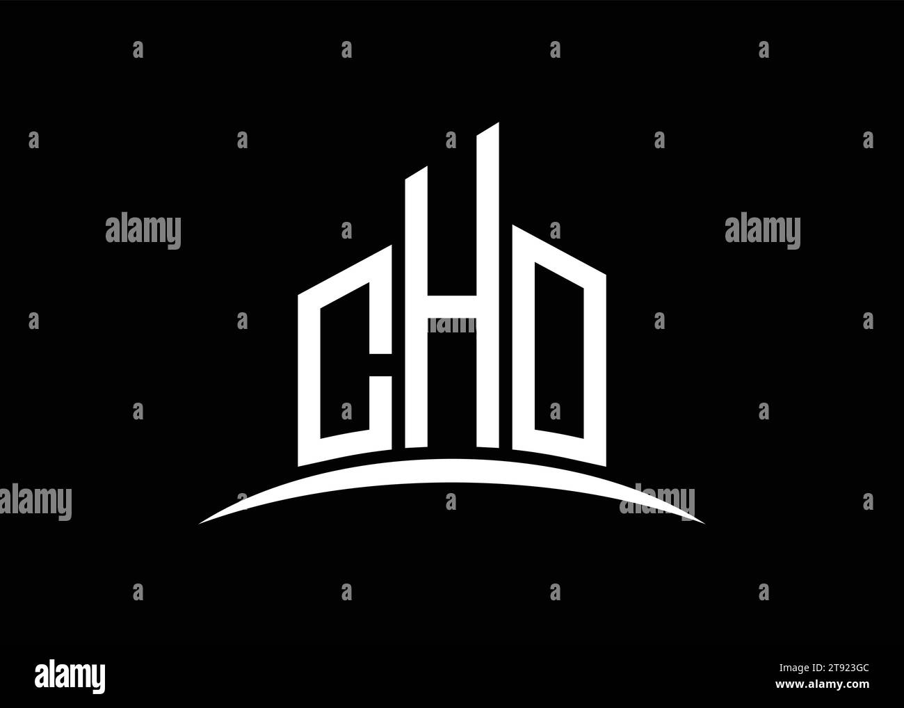 Letter CHO Building Vector Monogramm Logo Designvorlage. Building Shape ...