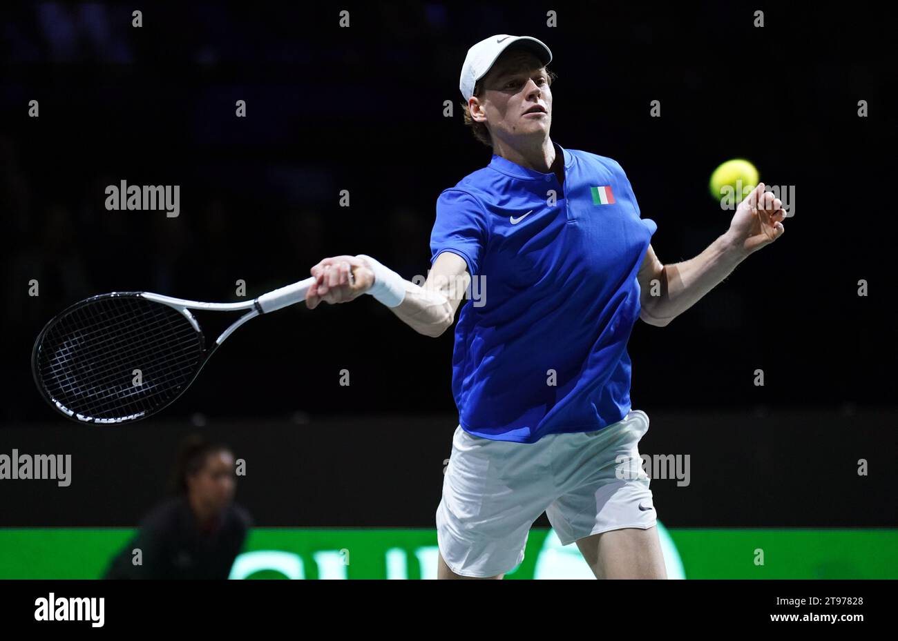 Italiens Jannik Sinner im Viertelfinale des Davis Cup 2023 im Palacio ...