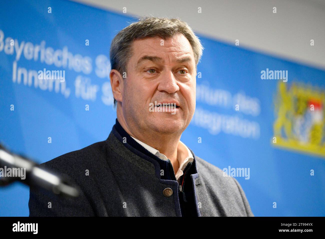 Bayerns Ministerpräsident Markus Söder CSU bei seinem Besuch des ...
