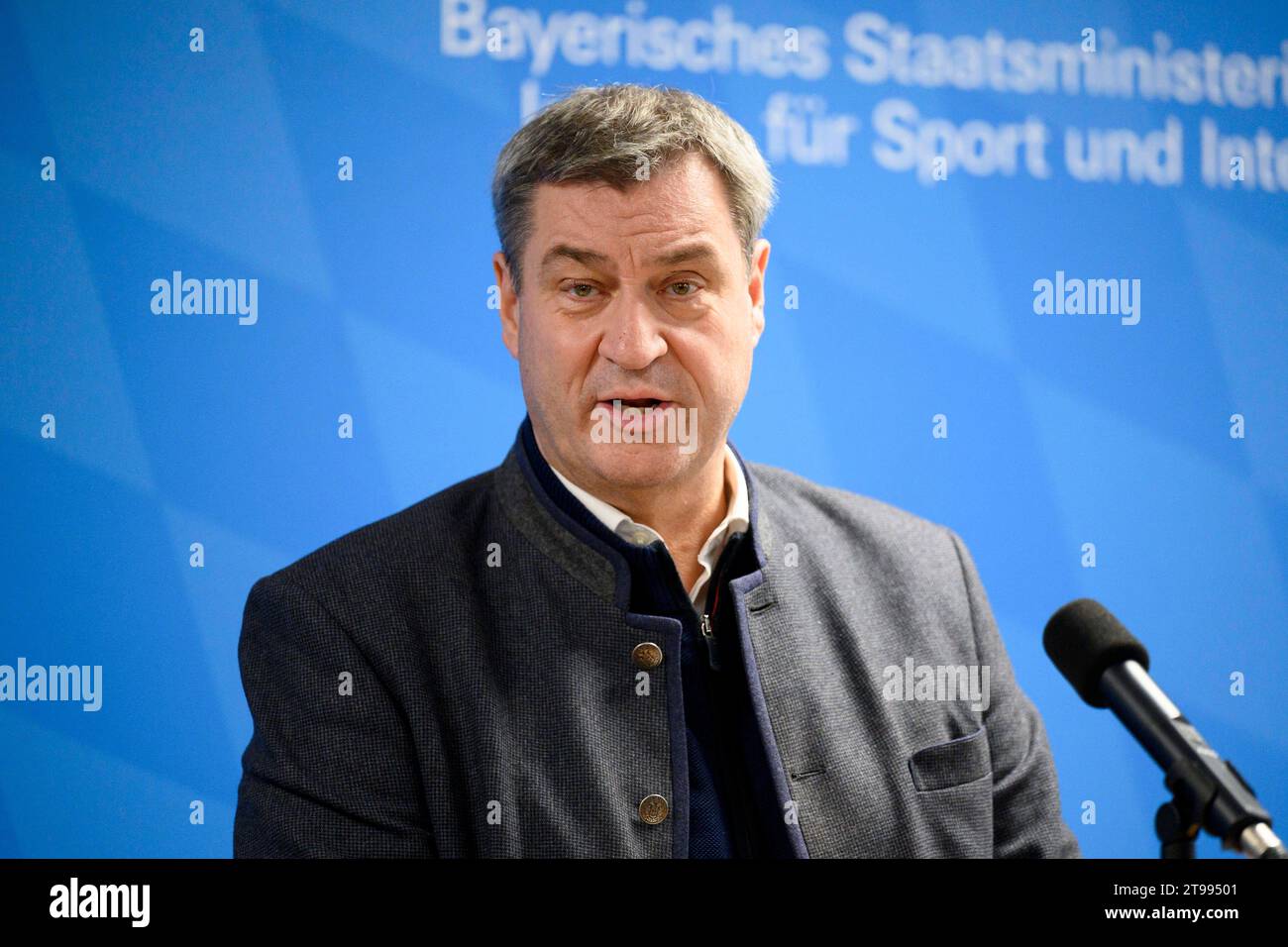 Bayerns Ministerpräsident Markus Söder CSU bei seinem Besuch des ...