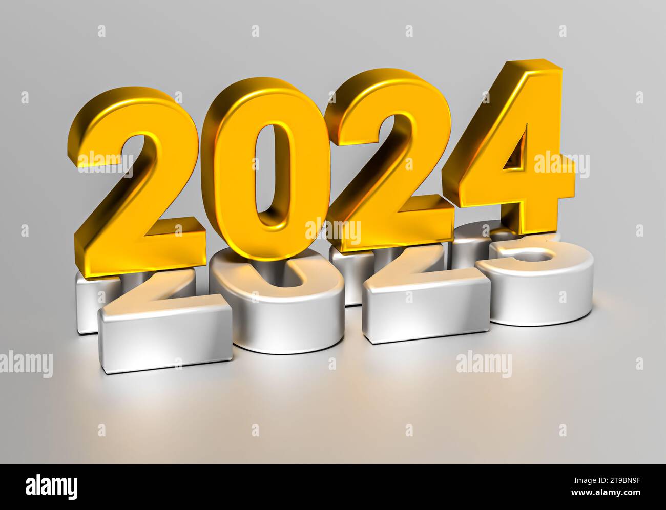 Neujahr 2024 Urlaubskonzepte. Die Nummer 2024 liegt bei 2023. 3D ...