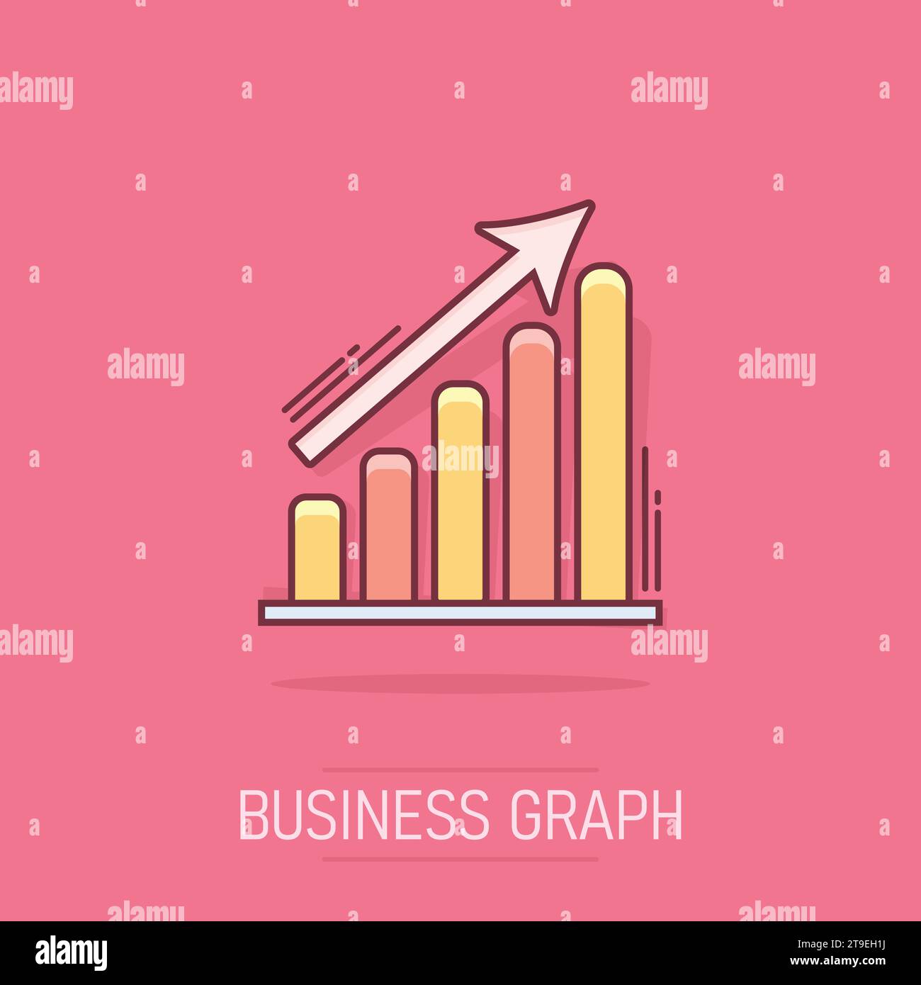 Vektor cartoon Business graph Icon im Comic-stil. Diagramm zeichen ...