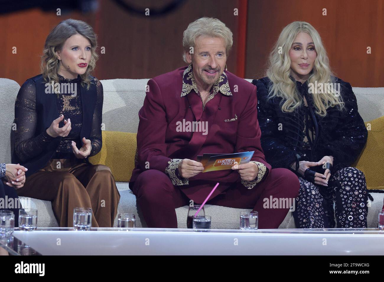 ZDF-Unterhaltungsshow Wetten dass. - Live aus Offenburg Moderator Thomas Gottschalk zwischen ...