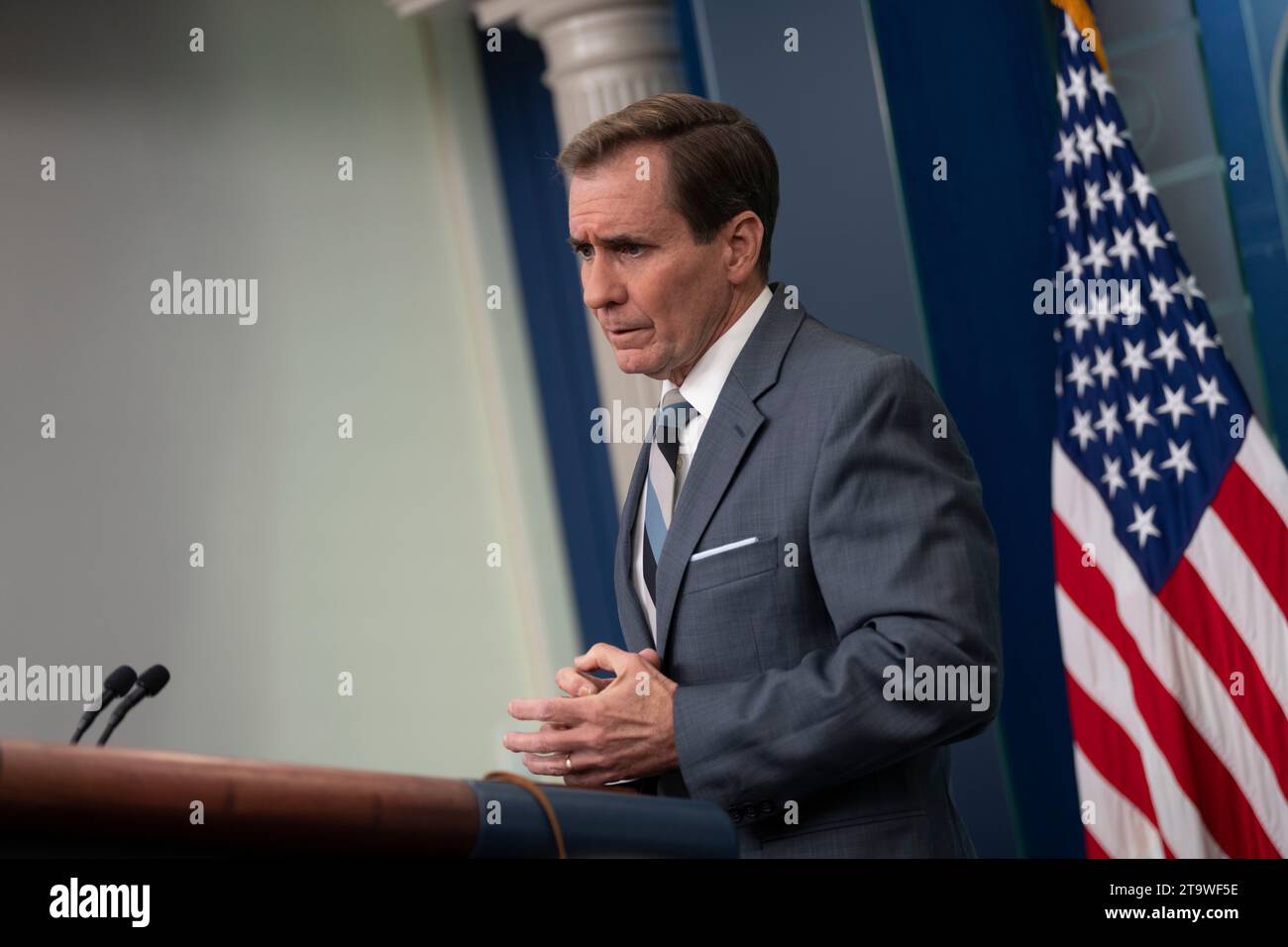 NSC-Koordinator für strategische Kommunikation John Kirby nimmt am 27 ...