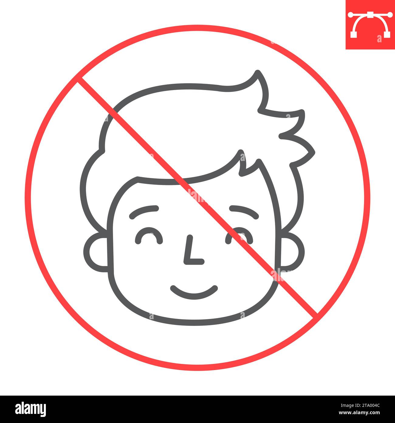 Kein Zeilensymbol für Kinder, Verbot und verboten, kein Kinderzeichen ...