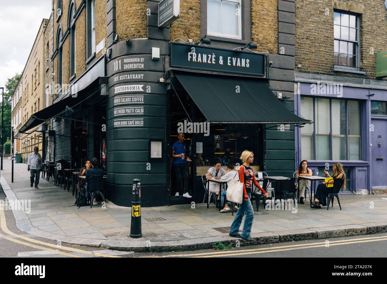 London, Großbritannien - 25. August 2023: Franze Evans Restaurant in ...