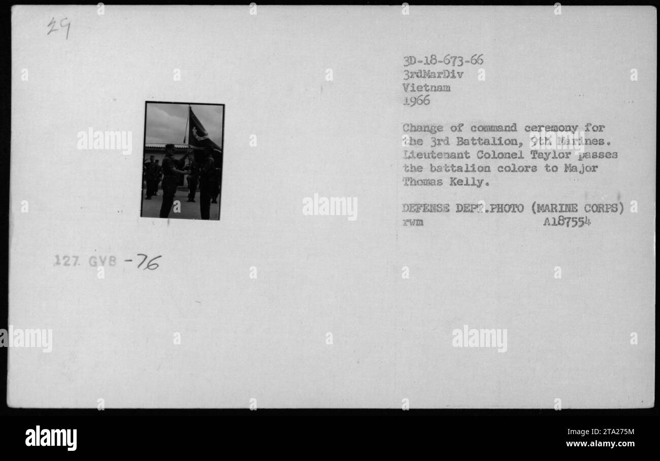 Kommandowechsel für das 3. Bataillon 9. Marines in Vietnam, 1966 ...