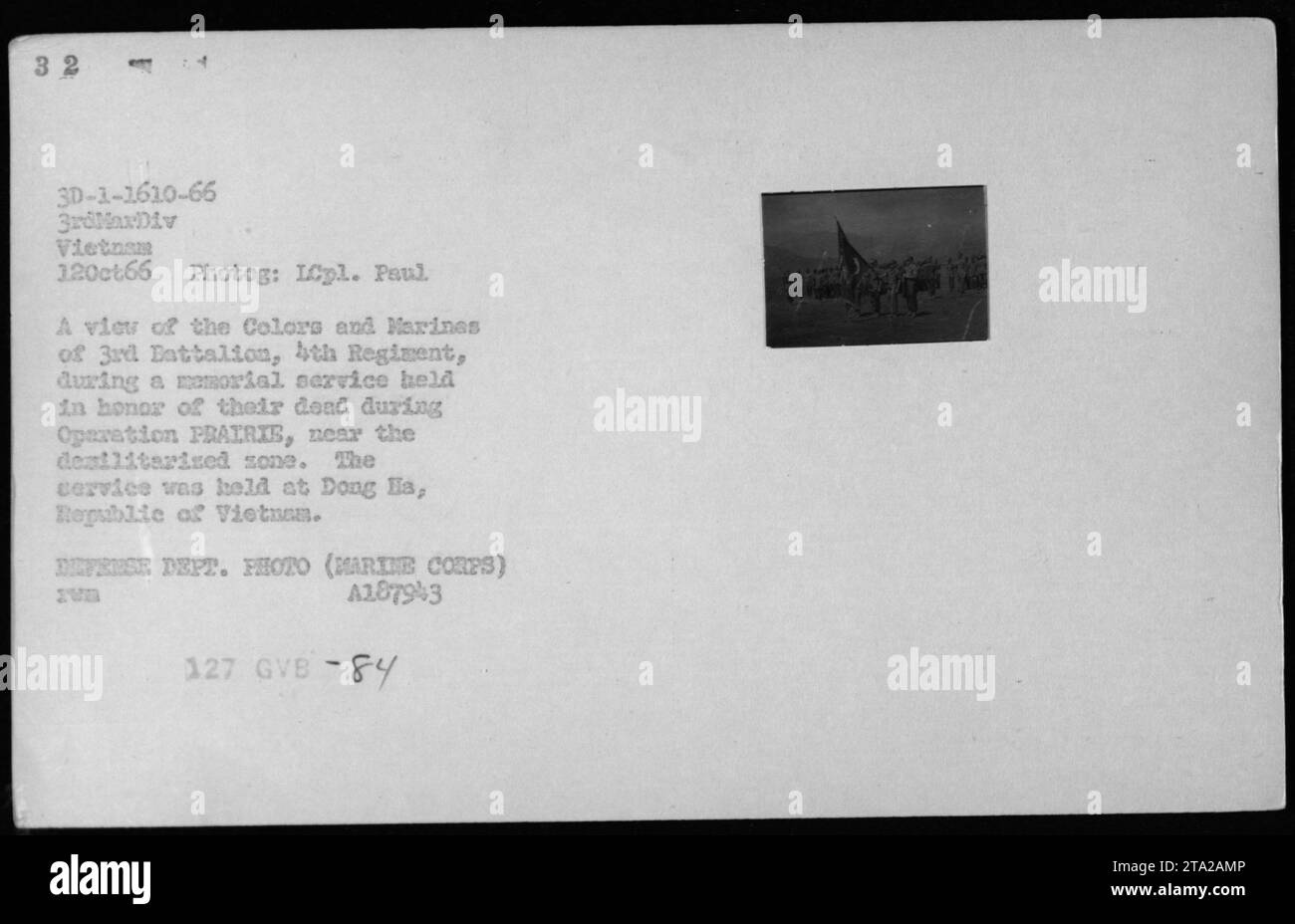 Gedenkgottesdienst für gefallene Marines des 3. Bataillons, 4. Regiment ...