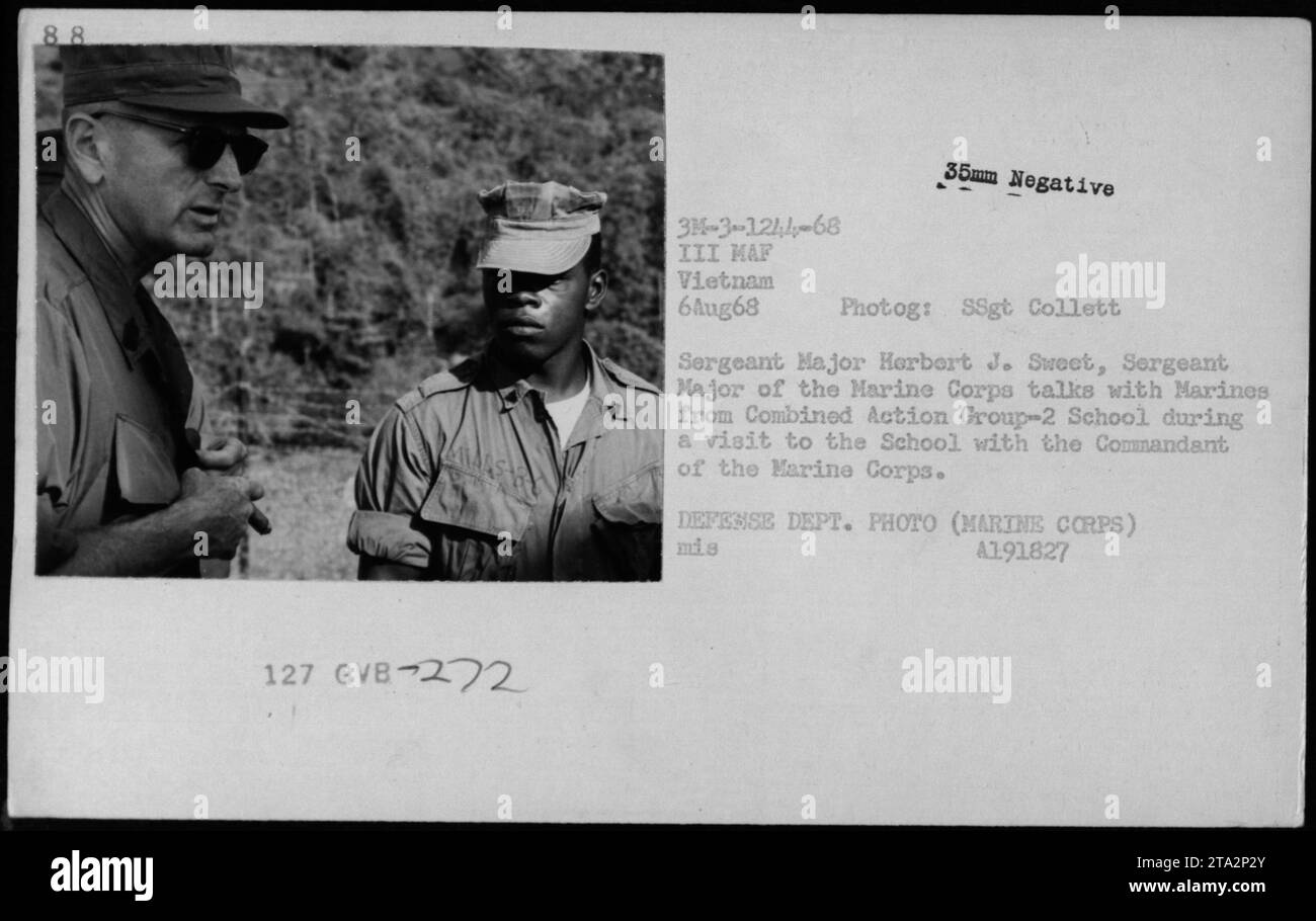 Sergeant Major Herbert J. Sweet, Sergeant Major des Marinekorps ...