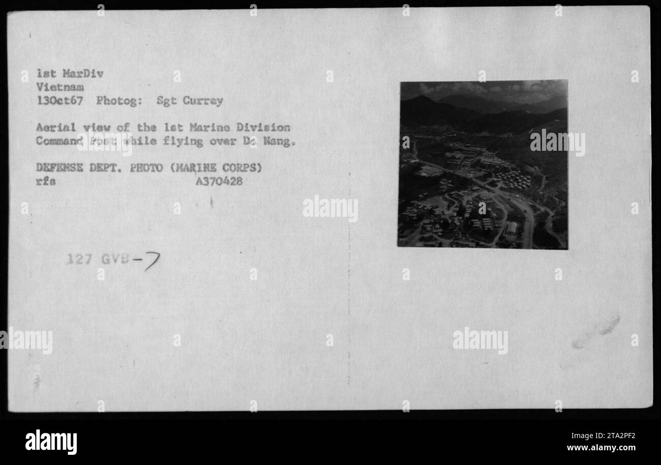 Luftaufnahme des Kommandopostens der 1. Marine Division in da Nang ...