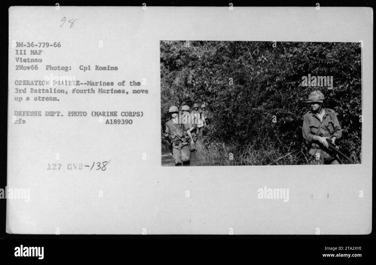 Marines des 3. Bataillons, der 4. Marines, sind während der Operation ...