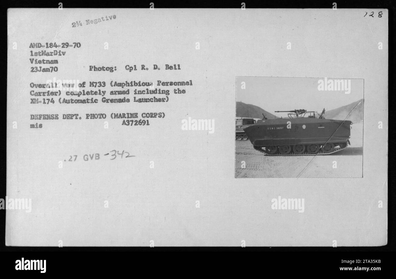 Eine M733 Amphibious Personnel Carrier des U.S. Marine Corps, die ...