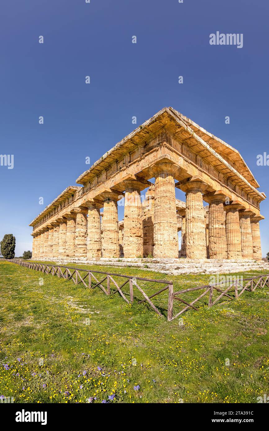 Paestum, Italien; 28. November 2023: Der Tempel der Hera in Paestum ...