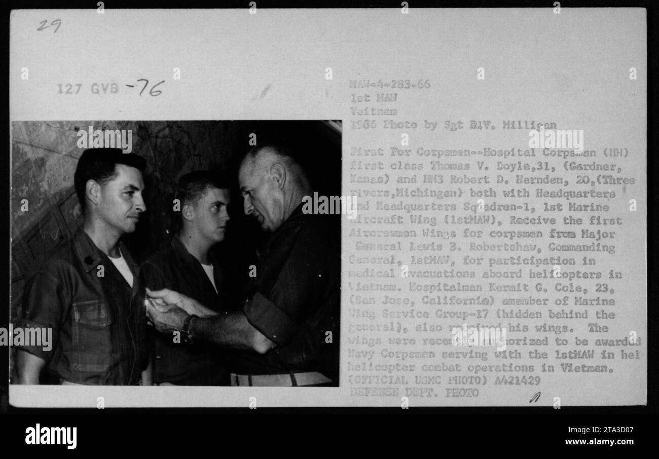 1. HAN Vietnam, 1966. Sgt. Biv. Hilligans offizielles USMC-Foto zeigt ...