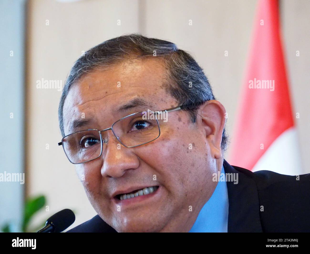 Lima, Peru. November 2023. Pedro Chira, Vorsitzender von Petroperu ...