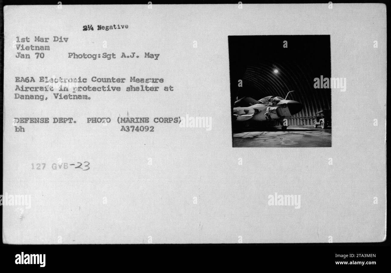 Ein A-6-Eindringflugzeug der 1. Marine Division in Vietnam, Januar 1970 ...