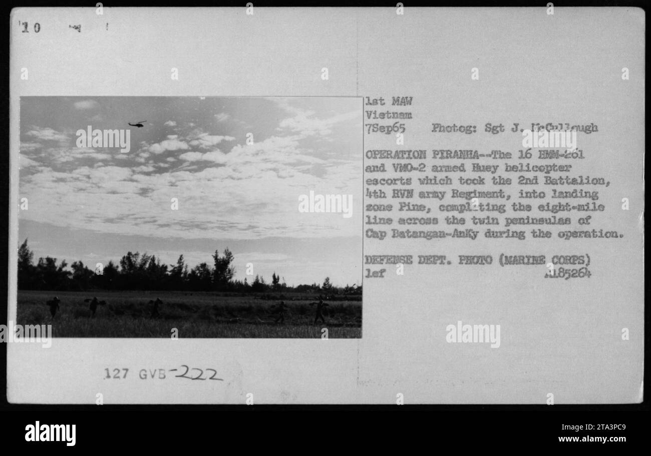 Hubschrauber UH-34 von GVB-222, 1. MAW des US-Militärs, werden am 7 ...