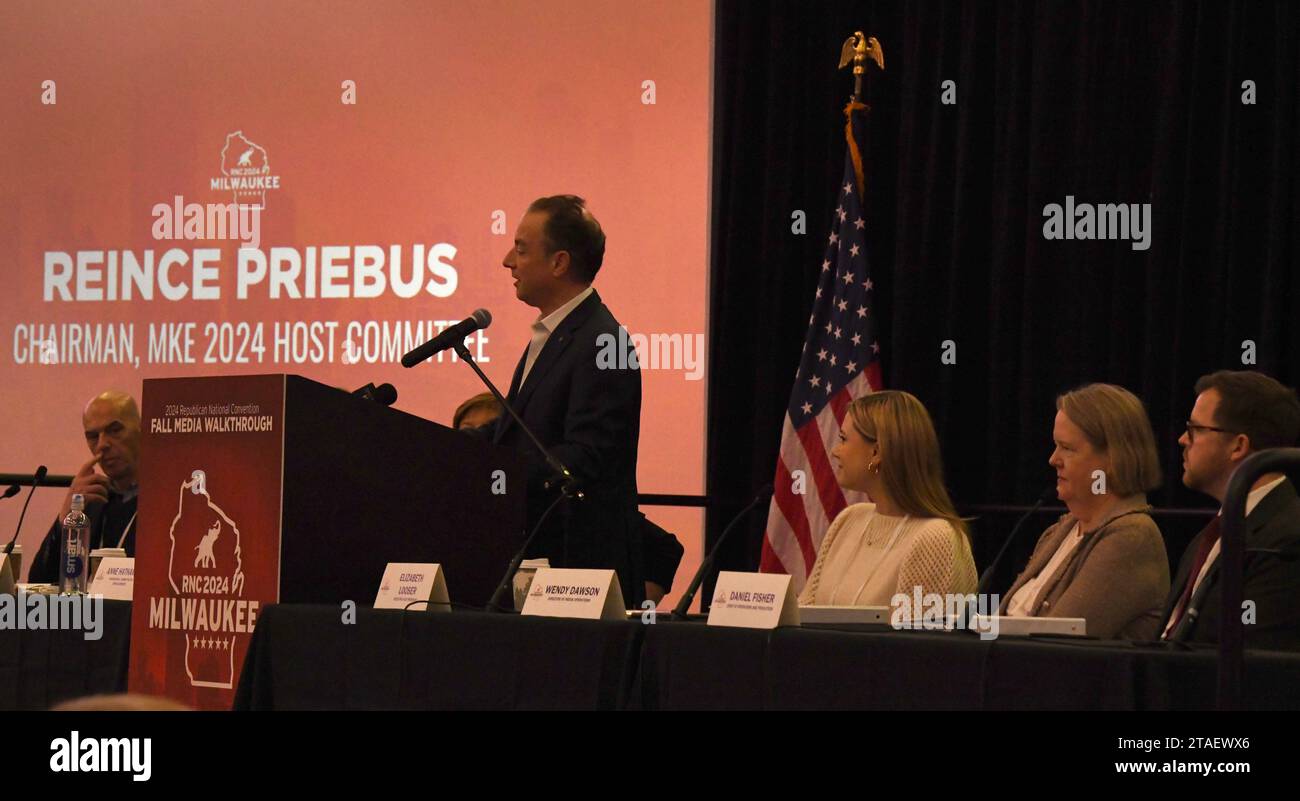 Milwaukee, Wisconsin, USA. November 2023 30. REINCE PRIBUS, ehemaliger ...