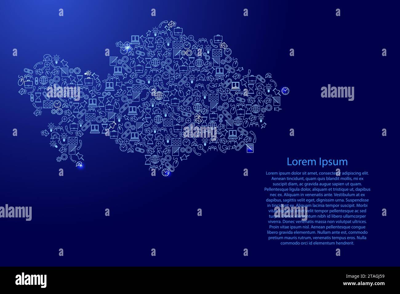 Kasachstan Karte von blauen und leuchtenden Sternen Symbole Muster Satz ... Kasachstan Karte von blauen und leuchtenden Sternen Symbole Muster Satz ...
