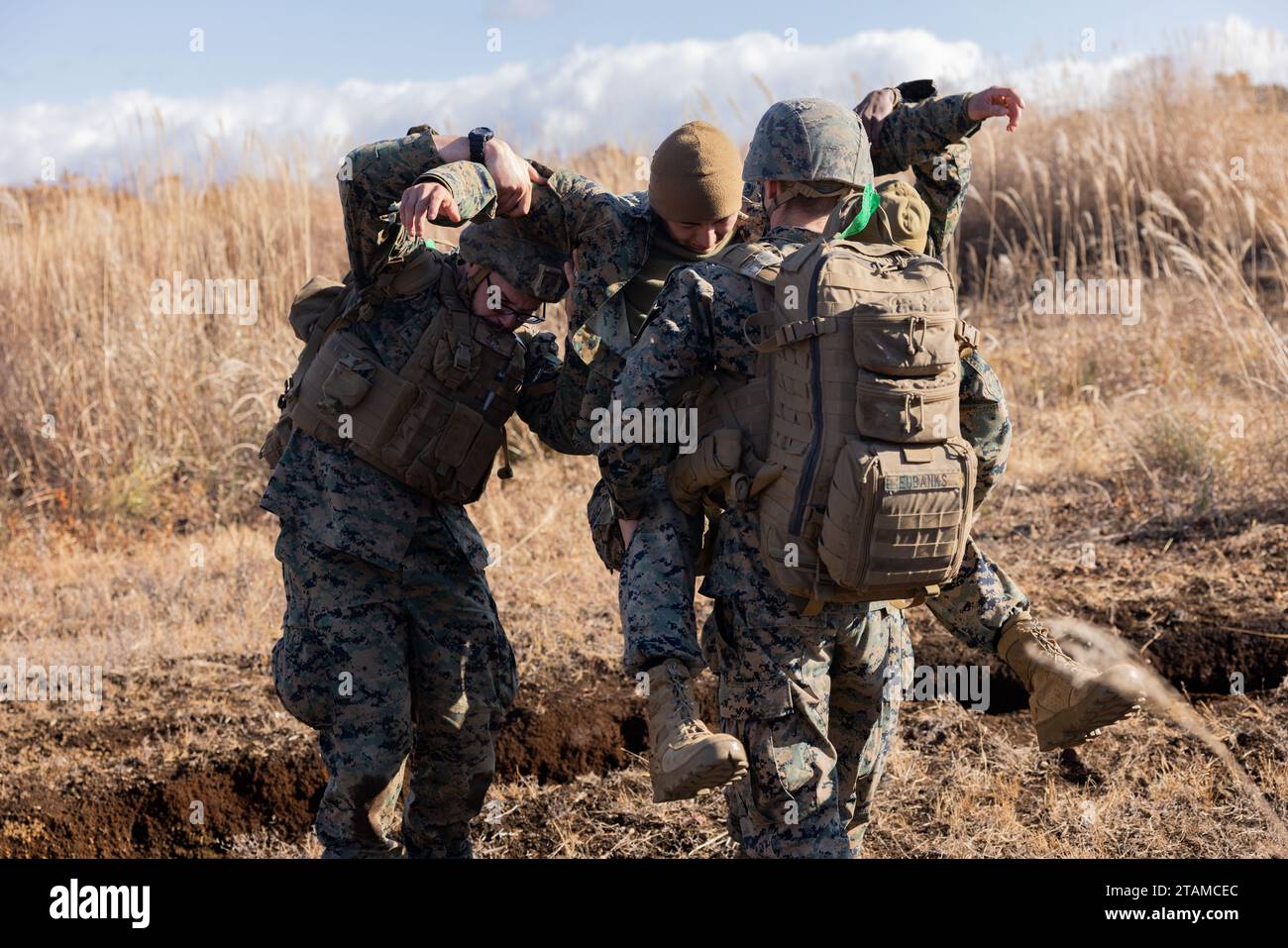 US-Navy-Korps führen eine medizinische Evakuierungsbohrung vor dem ...