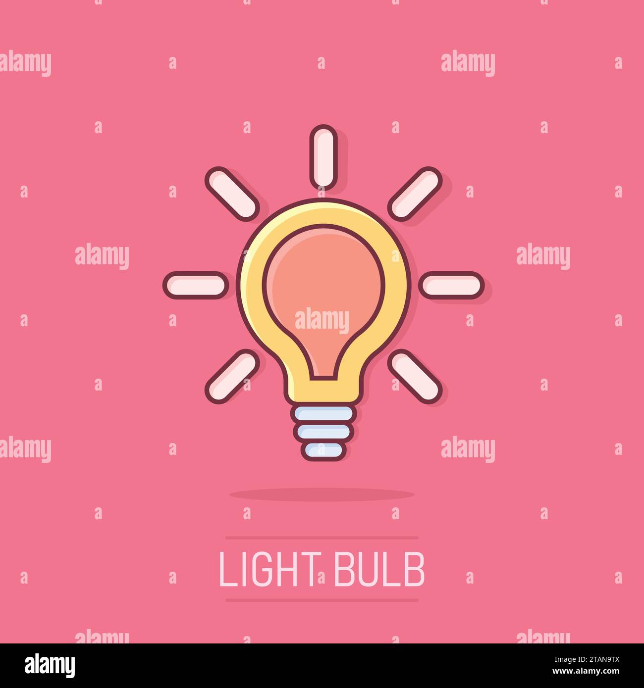 Vektor cartoon Lampensymbol im Comic-stil. Elektrische lampe zeichen ...