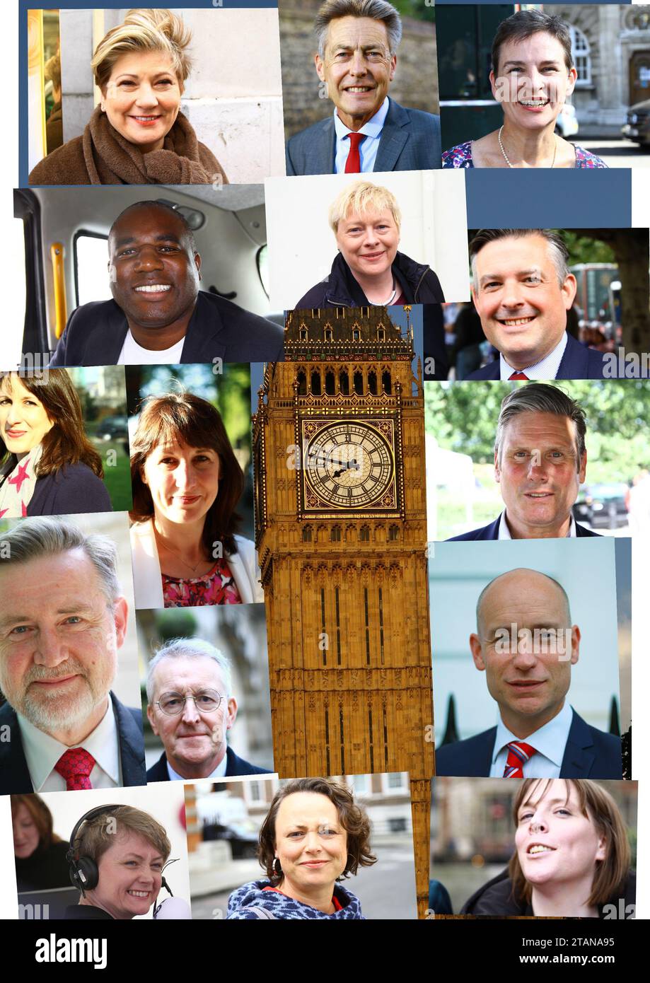 Labour Party UK. Einige der prominenten Mitglieder der Labour Party im ...