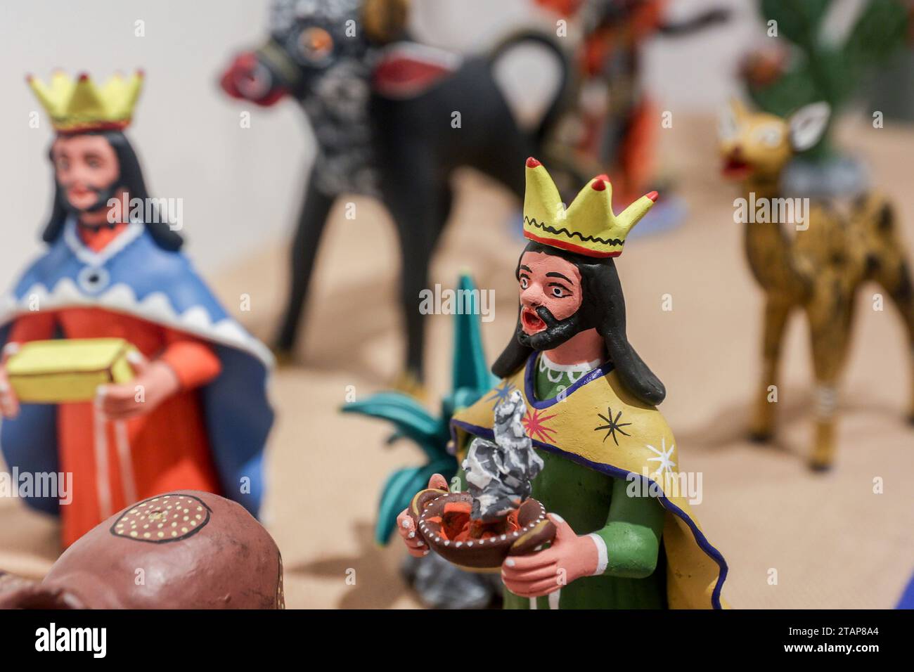 A typical Mexican Nativity Scene at the Casa de México, on December 2 ...