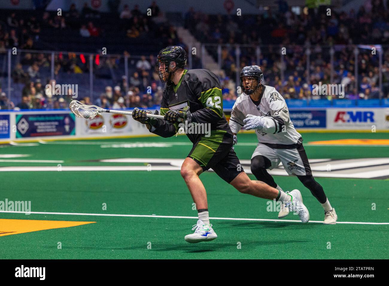 2. Dezember 2023: Rochester Knighthawks Stürmer Kyle Waters (42) trägt ...