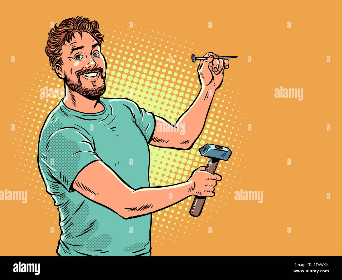 Einen hammer halten Stock-Vektorgrafiken kaufen - Alamy
