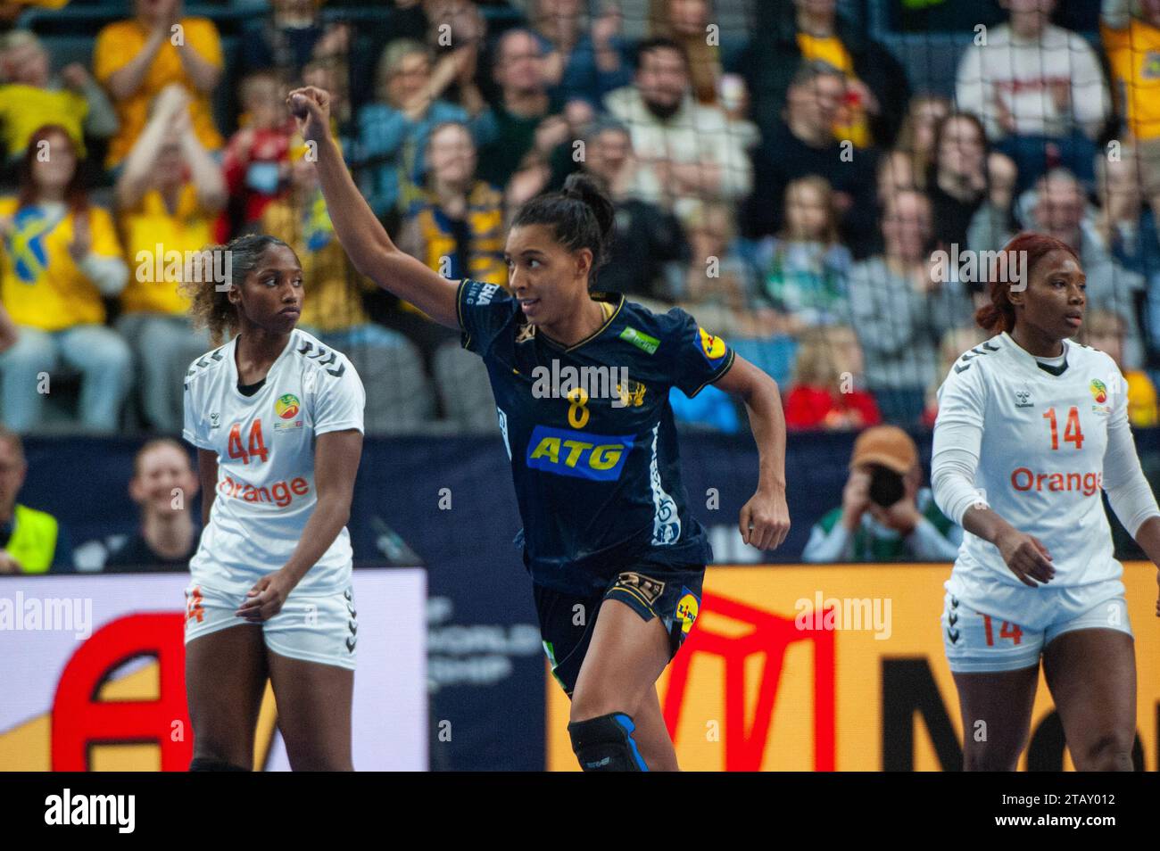 Göteborg, Schweden. Dezember 2023. Jamina Roberts aus Schweden feiert ...