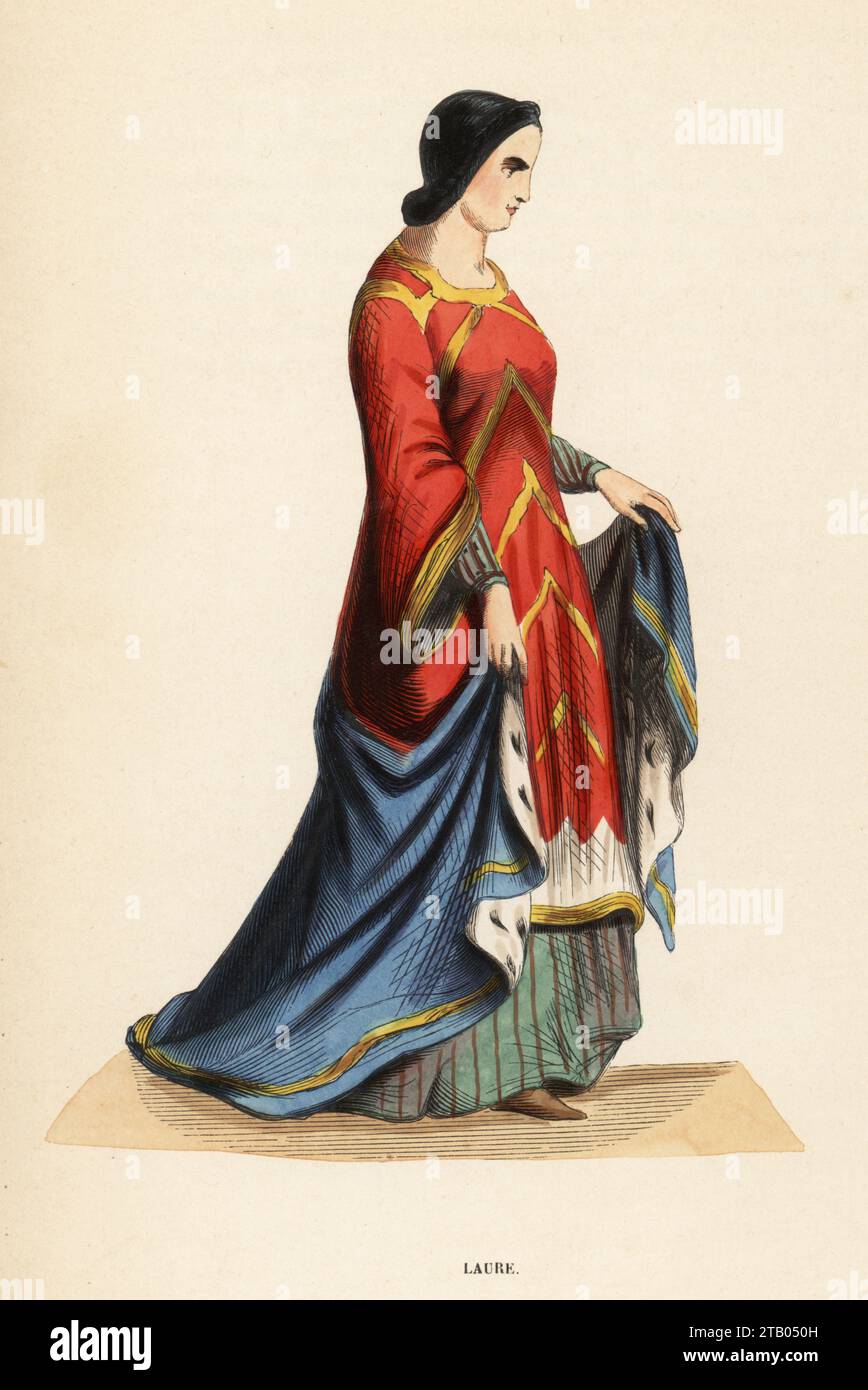 Laura de Noves, Ehefrau des Grafen Hugues de Sade, um 1310–1348. Die ...