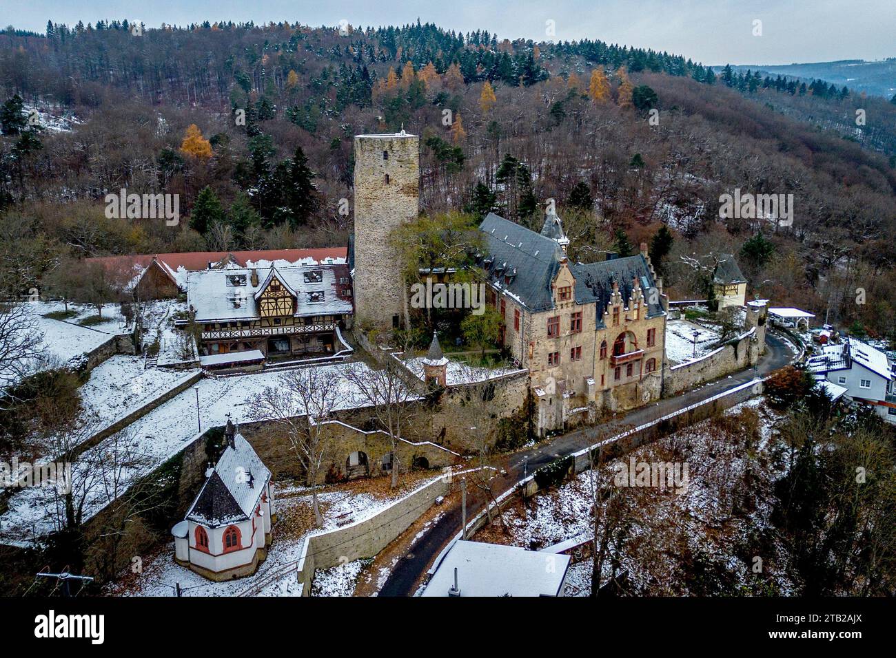 Kransberg Castle is pictured above the village of Kransberg near ...