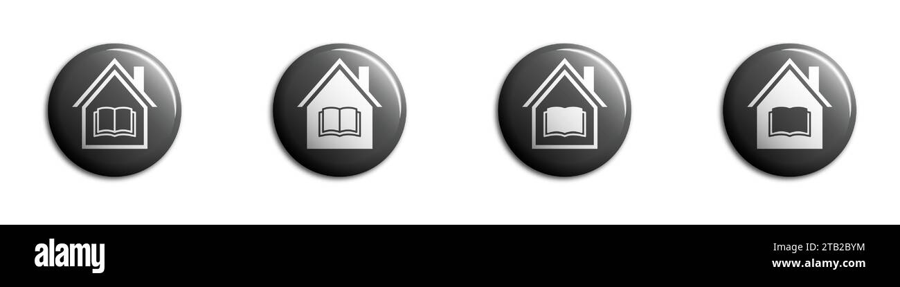 Bibliothekssymbol. Symbole für Home Education. Online-Lernen. Symbol ...