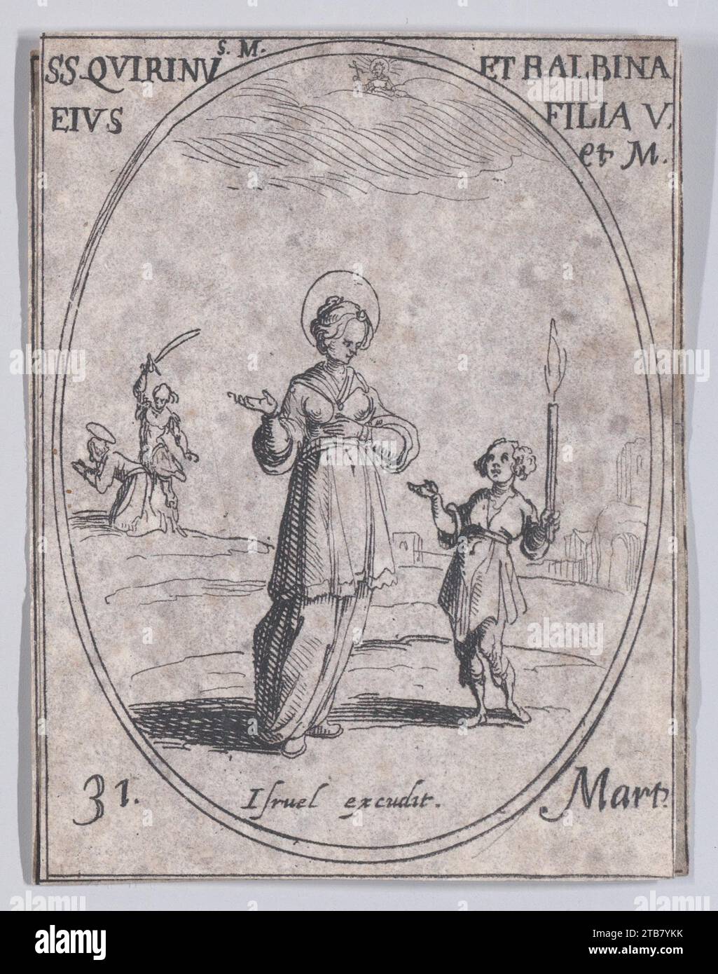 S. Quirin et Ste. Balbine (St. Quirinus und St. Balbina), 31. März, aus „Les Images de Tous Les ...