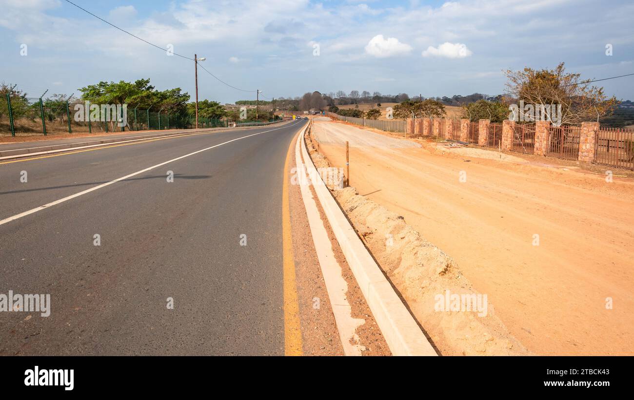 Neue Dual Road Highway Erweiterung Erdbau Struktur Layout Nahaufnahme ...