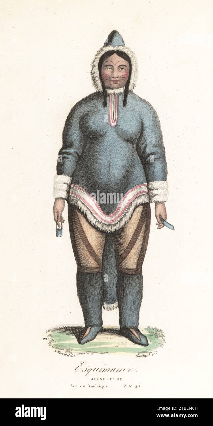 Die junge Inuit-Frau von der Halbinsel Boothia. Mit tätowiertem Gesicht ...