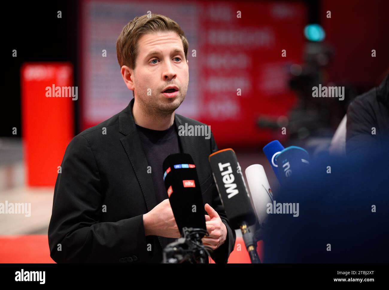 Berlin, Deutschland. Dezember 2023. Kevin Kühnert, SPD-Generalsekretär ...