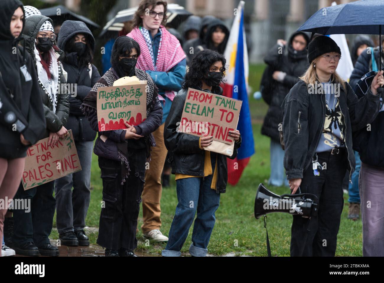 Seattle, USA. 12. Dezember 2023. 11:00 Uhr der 50-tägige Protest gegen ...