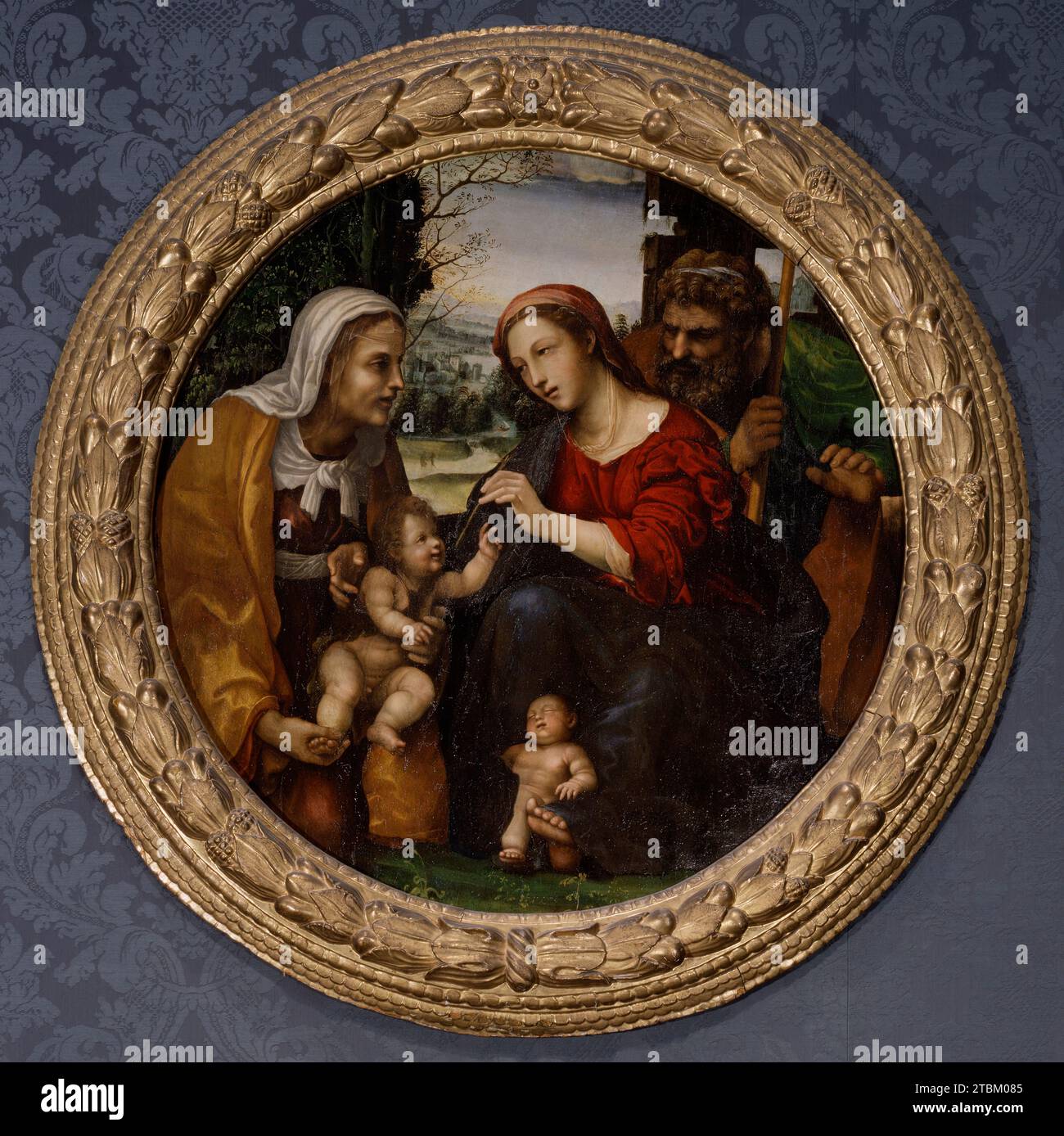 Die Heilige Familie mit der heiligen Elisabeth und dem Säugling Johannes dem Täufer, um 1525 ...