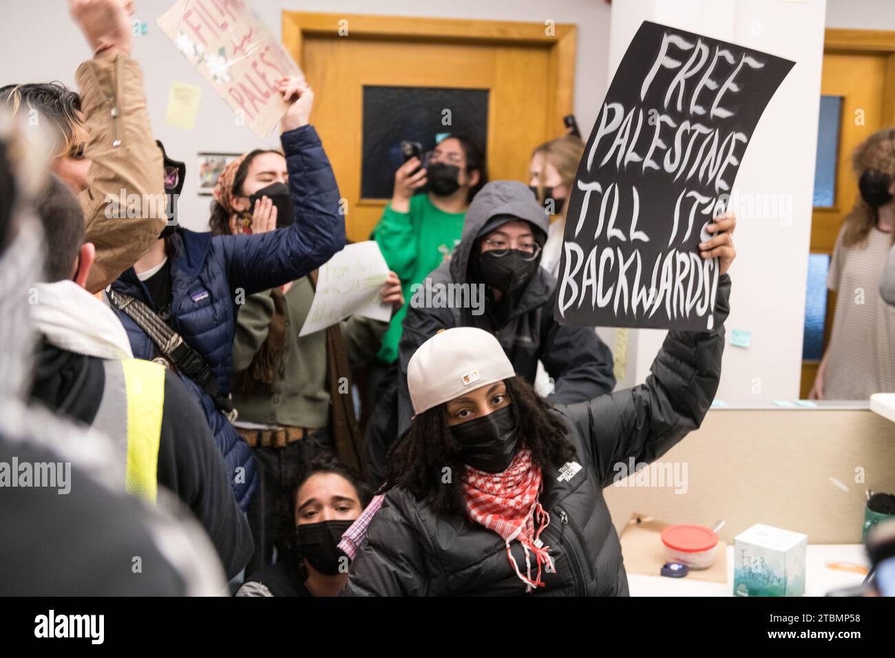 Seattle, USA. 12. Dezember 2023. 11:00 Uhr der 50-tägige Protest gegen ...