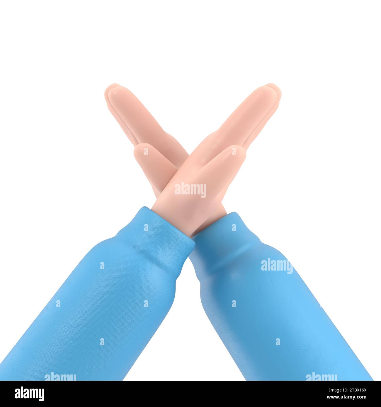Geste gekreuzte Hände. Armkreuzende Abstoßungsausdrücke. Negatives ...