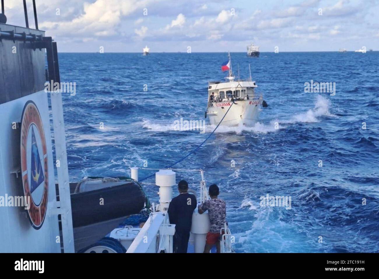 In this handout photo provided by the Philippine Coast Guard ...