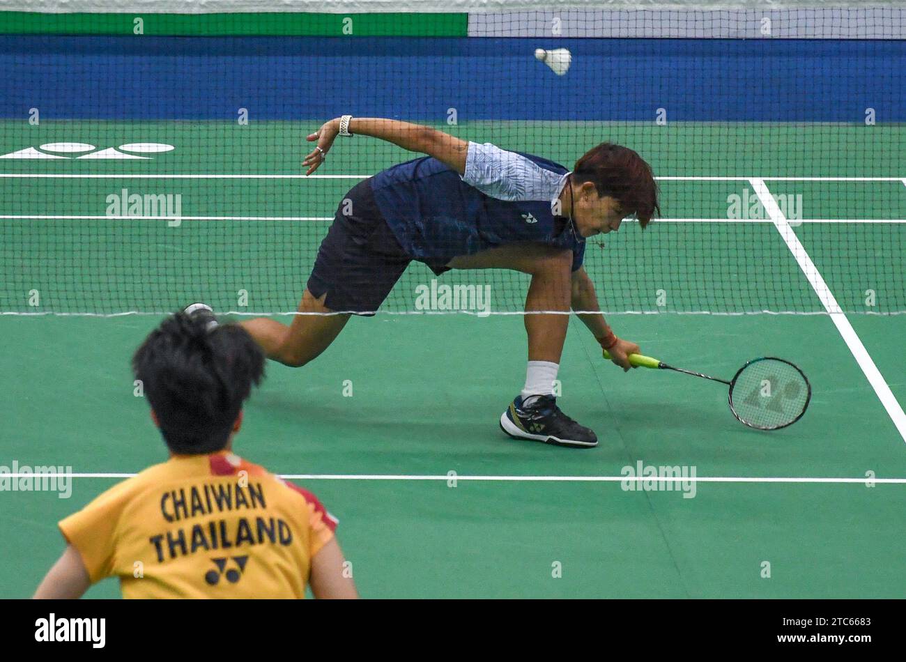 Guwahati, Indien. Dezember 2023. Ashmita Chaliha (blau) aus Indien ...