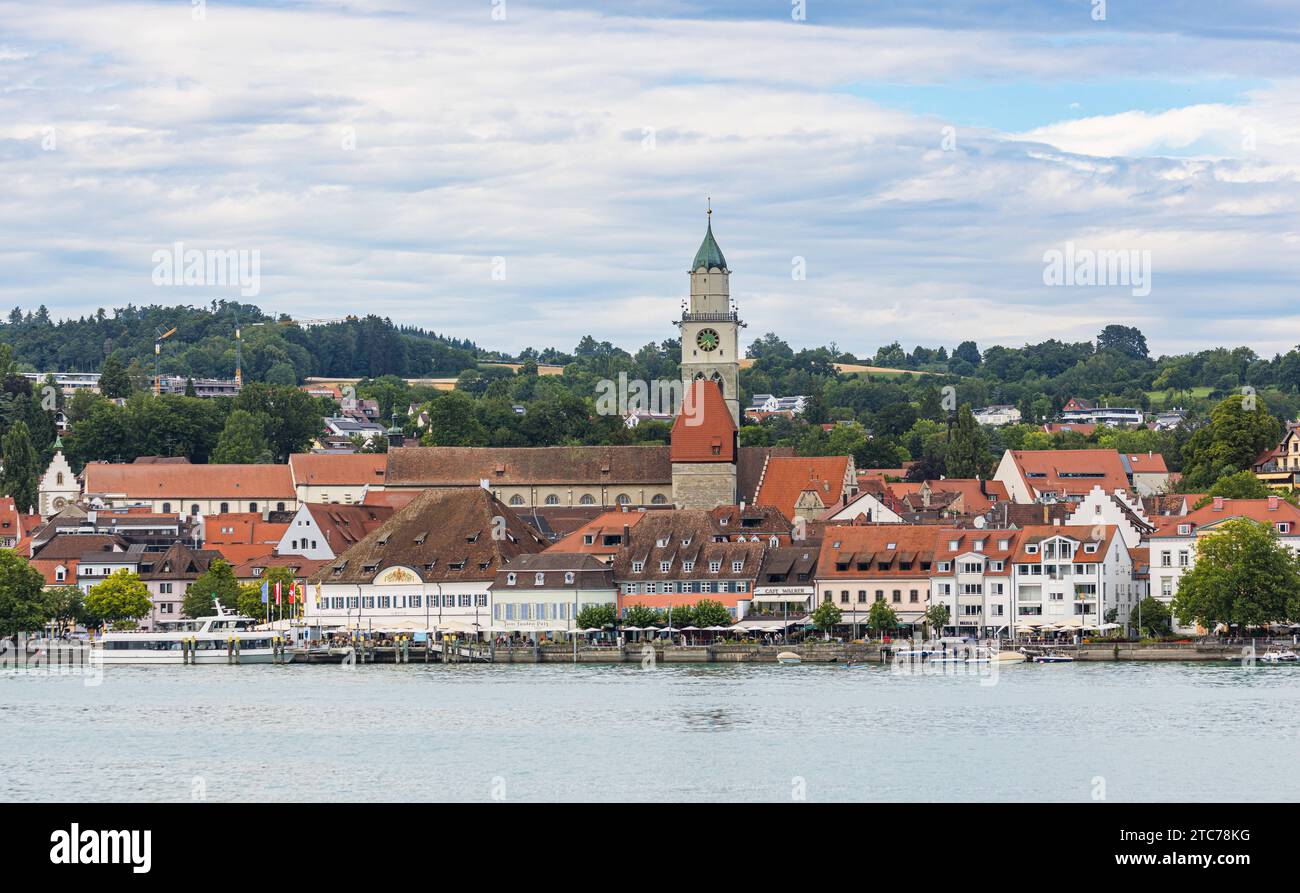 Überlingen Blick vom Bodensee aus auf die süddeutsche Kleinstadt ...