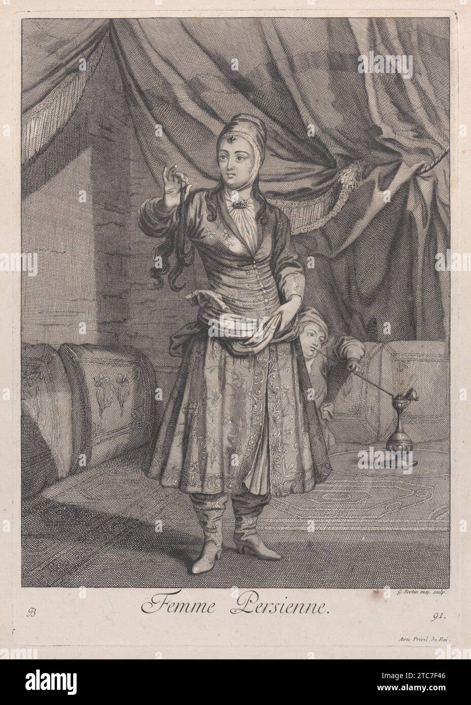 Femme Persienne, Platte 91 aus "Recueil de Cent estampes repräsentent ...