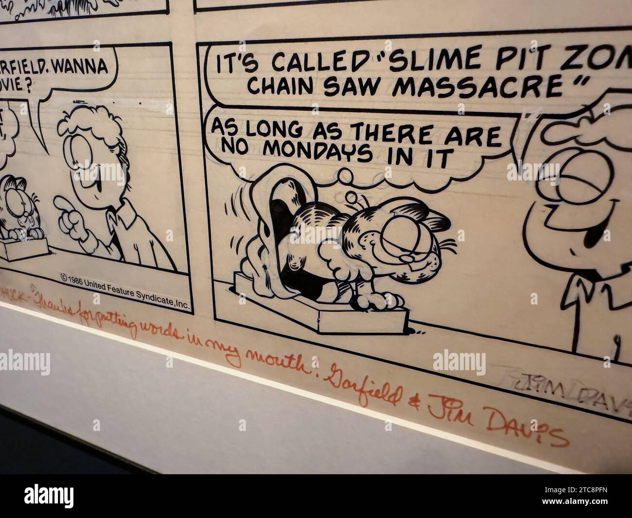 Garfield von Jim Davis. Die Ausstellung „Comic, Dreams and History“ im ...