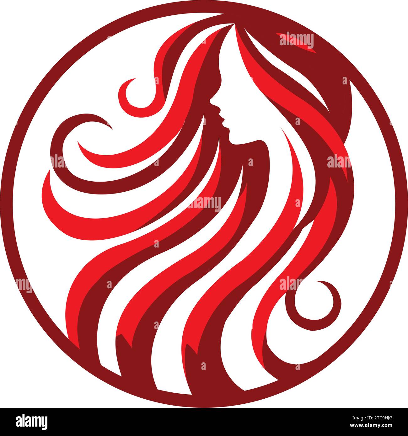 Genießen Sie Eleganz mit unserer Red Hair Coiffure Logo-Vorlage. Dieses ...