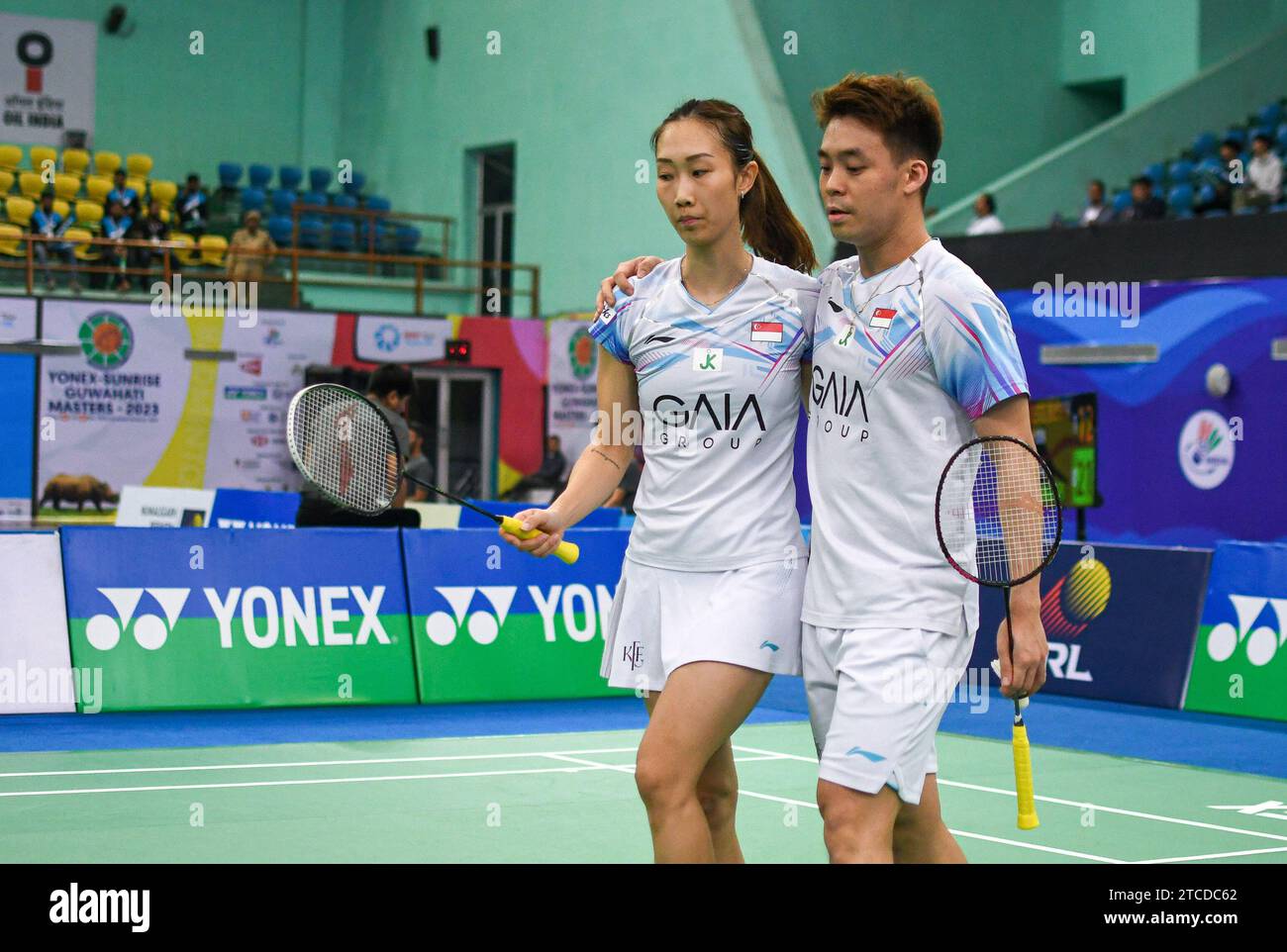 Guwahati, Indien. Dezember 2023. Terry Hee Yong Kai (R) und Jessica Tan Wei Han (L) aus Singapur ...