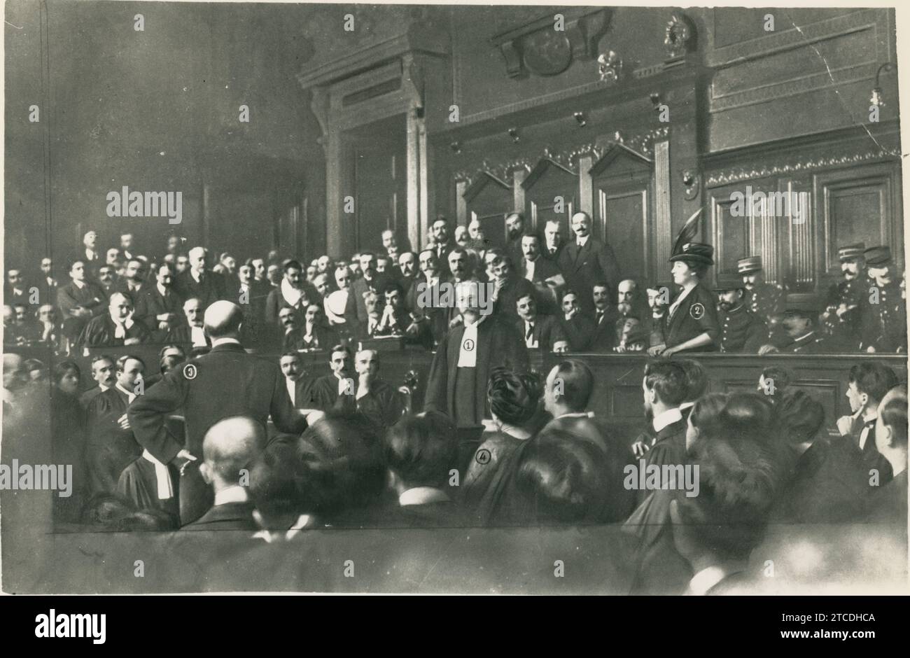 Paris, Juli 1914. Prozess im Fall Caillaux wegen Mordes an Gaston ...
