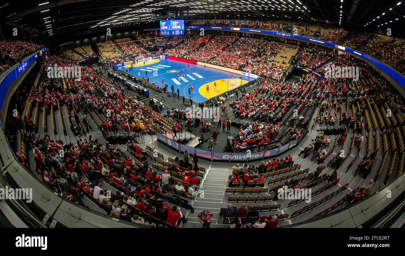 Herning, Dänemark. Dezember 2023. Die Jyske Bank Boxen beim Spiel der ...